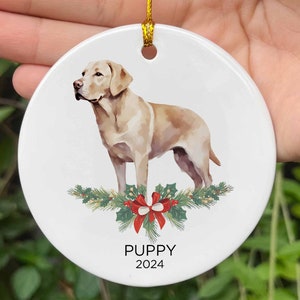 Custom Yellow Labrador Retriever Ornament, Yellow Lab Retriever ...