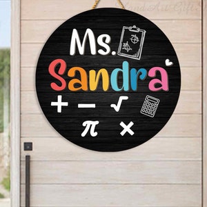 3D Math Teacher Door Sign, Teacher Name Sign, Math Teacher Classroom ...