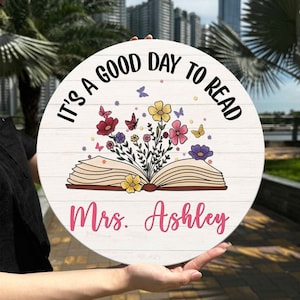 Reading Teacher Door Sign, It's A Good Day to Read Classroom Door ...