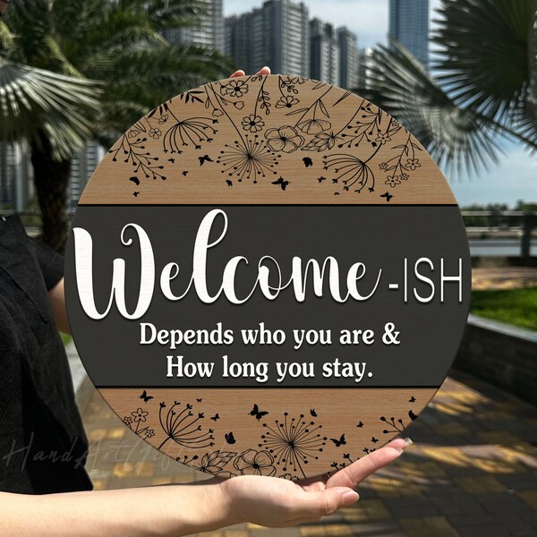 Welcomish Wooden Sign - Etsy