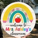 Personalized Rainbow Teacher Sign, Classroom Door Hanger, Rainbow ...
