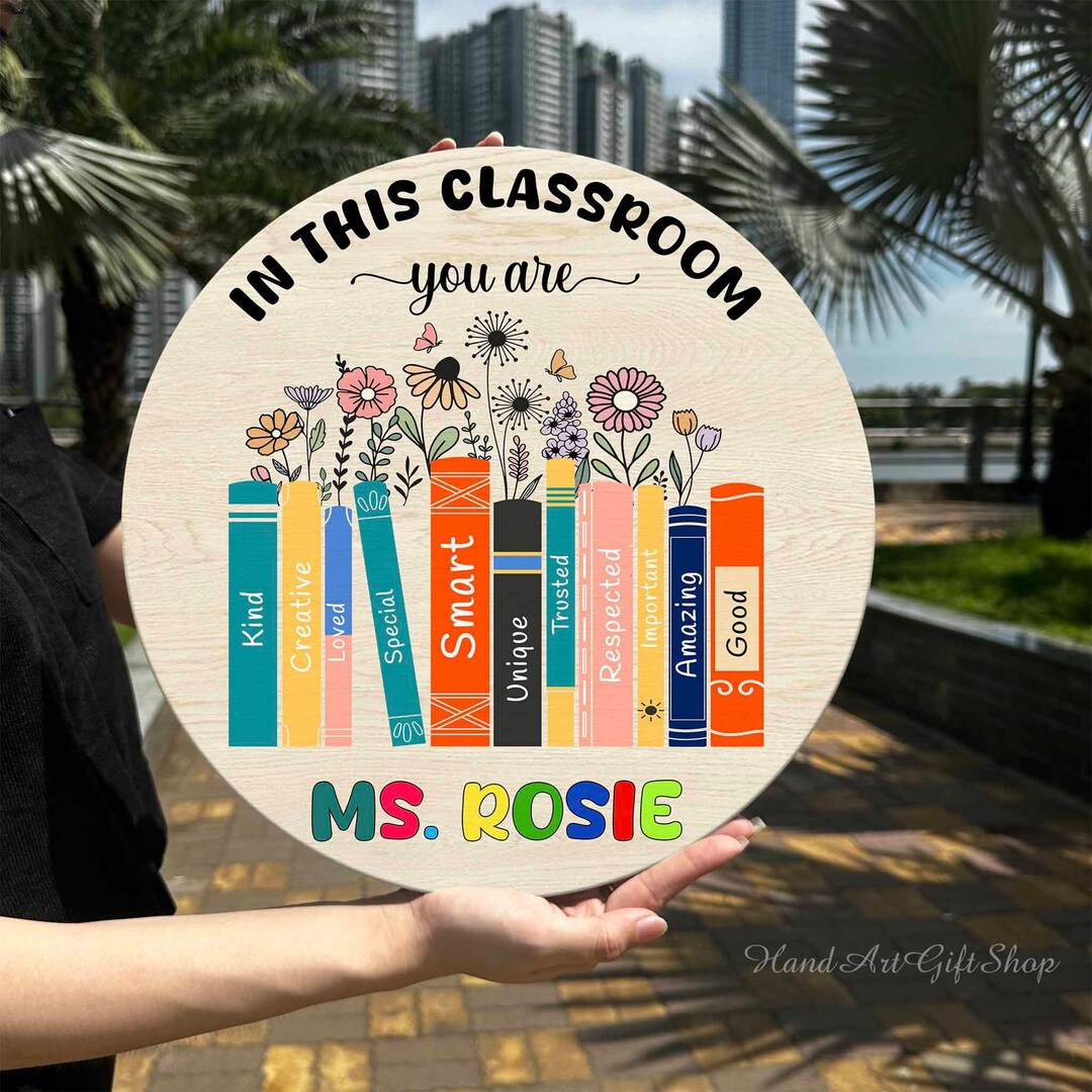 Personalized Teacher Door Sign, Classroom Door Hanger, Teachers ...