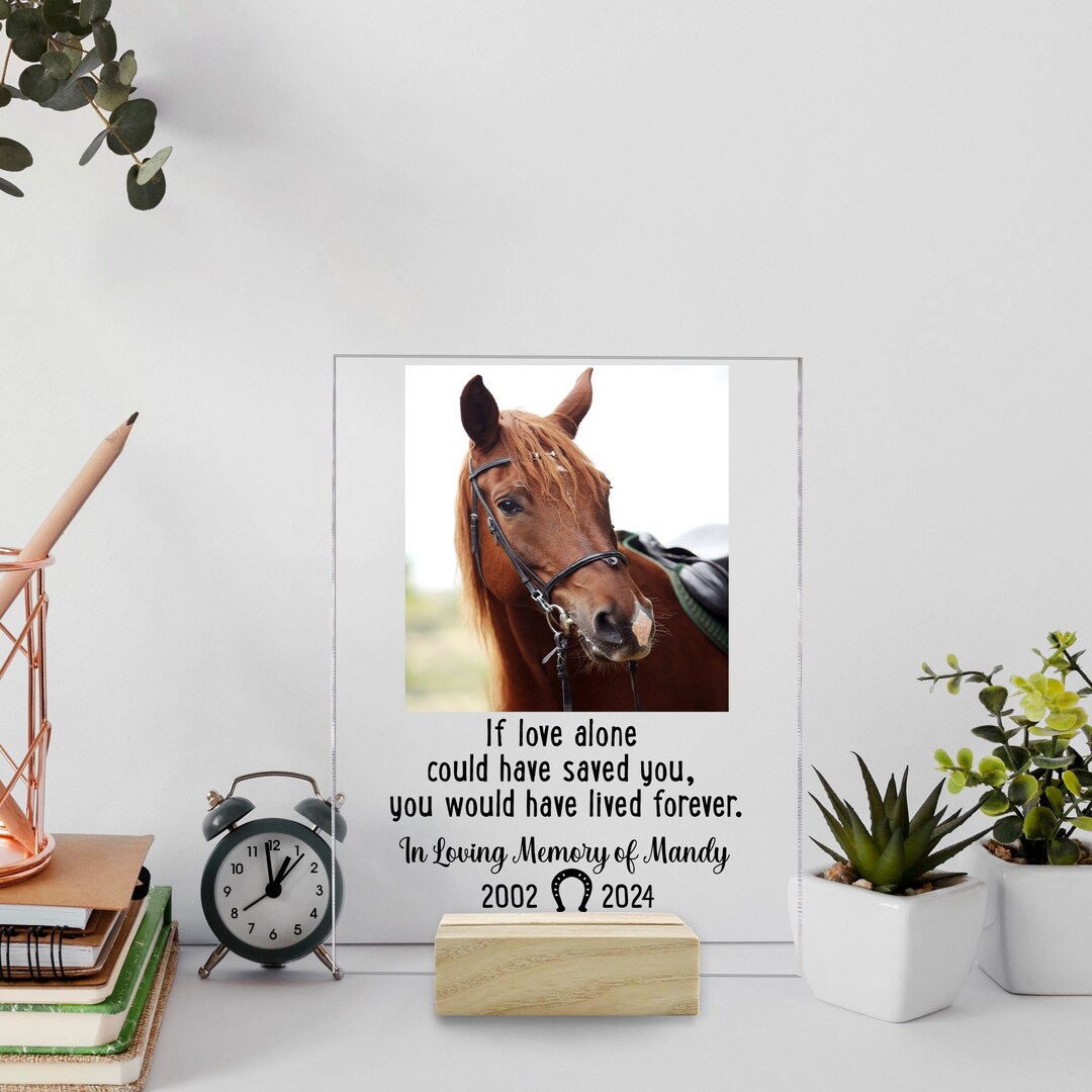 Custom Horse Memorial Acrylic Plaque, Horse Memorial Gift, Horse Photo ...