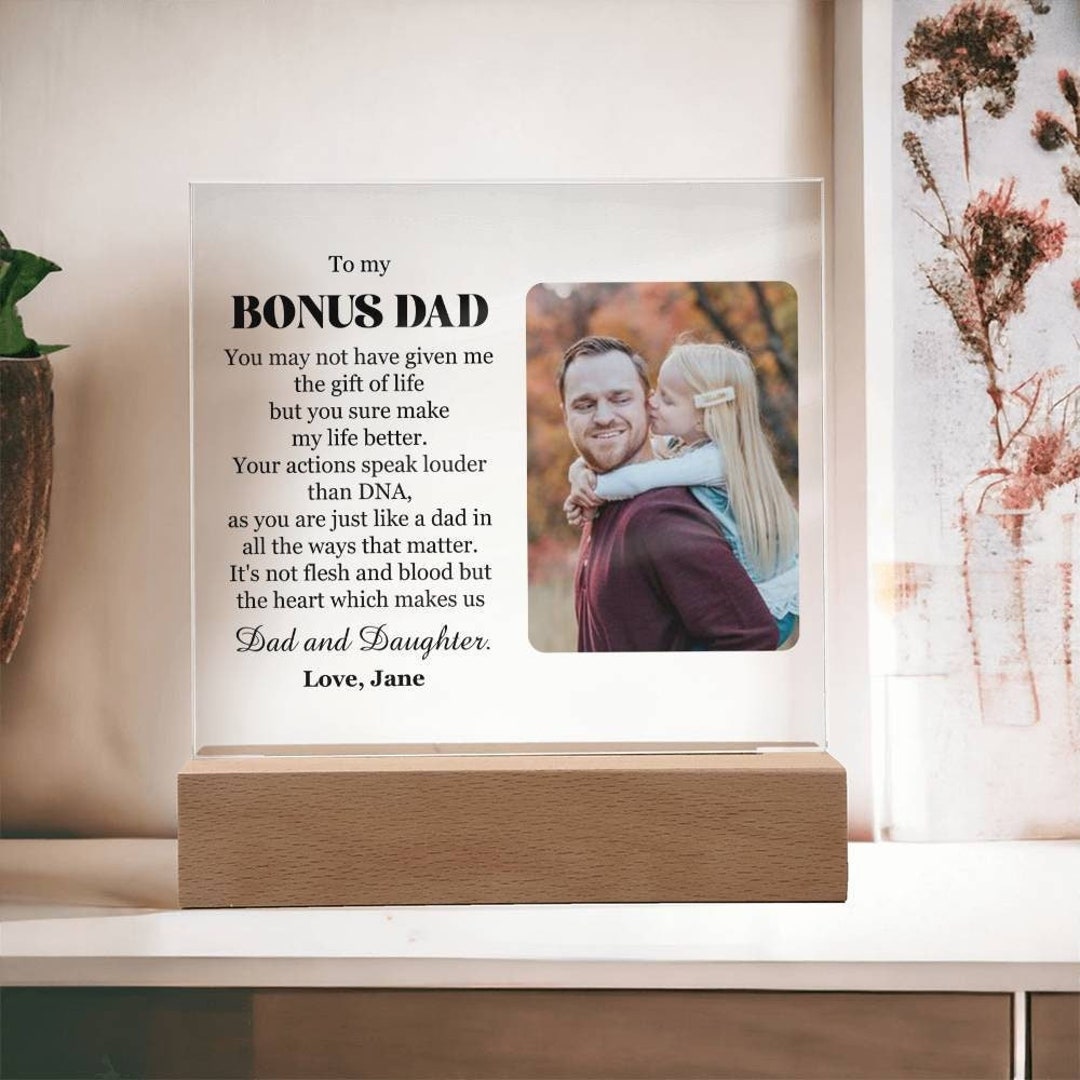 Personalized Plaque for Bonus Dad, Gift for Stepdad, Bonus Dad Gift ...
