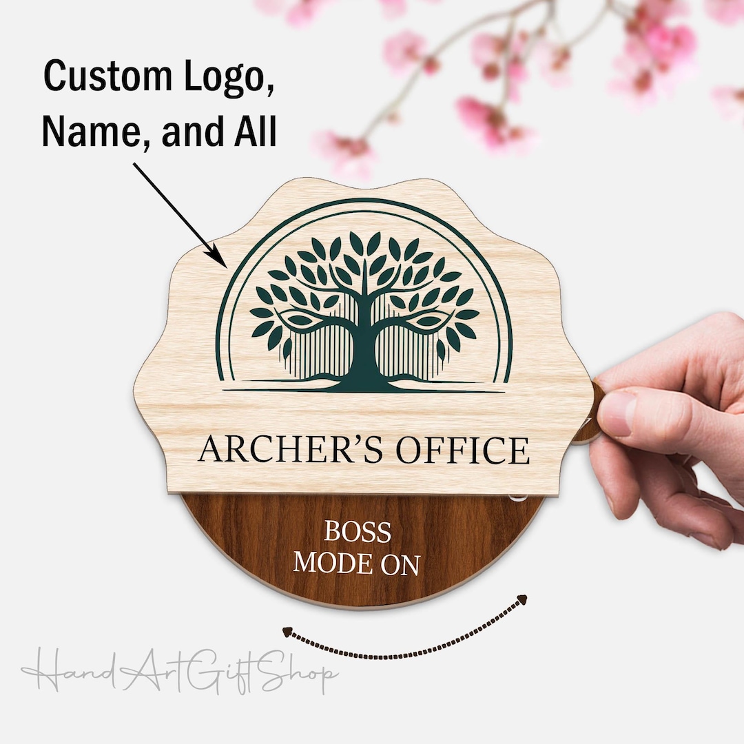 Customizable Logo Work From Home Privacy Sign, Personalized Home Door ...