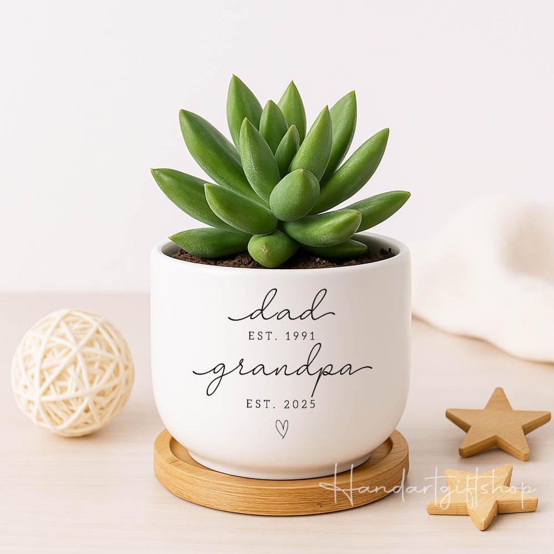 Personalized Planter for Grandpa, New Grandpa Gift, Pregnancy ...