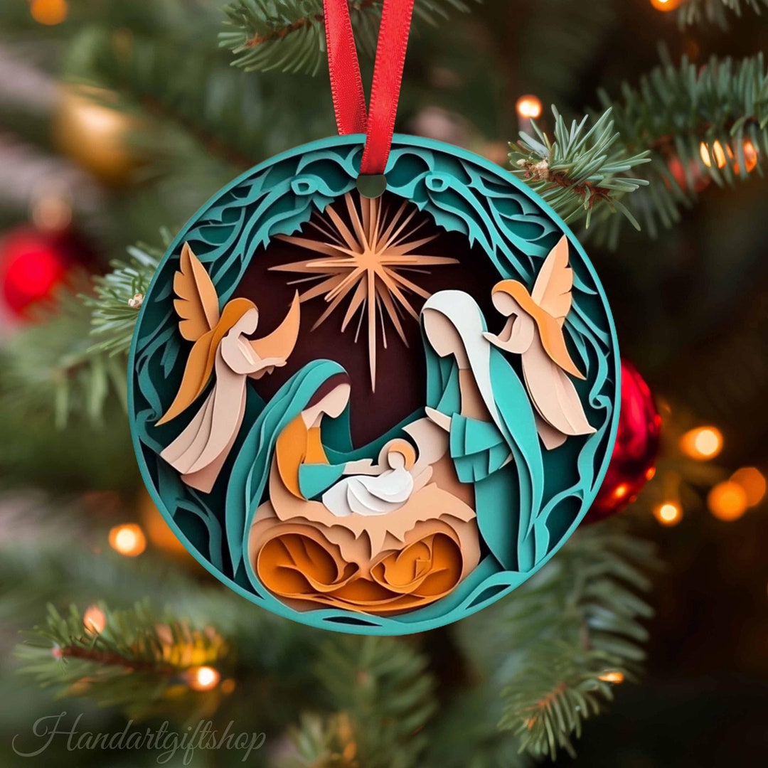 Nativity Christmas Ornament Gift, Christmas Holiday Ornament Decorating ...