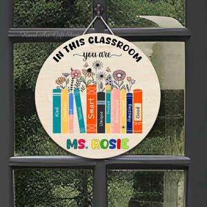 Personalized Teacher Door Sign, Classroom Door Hanger, Teachers ...