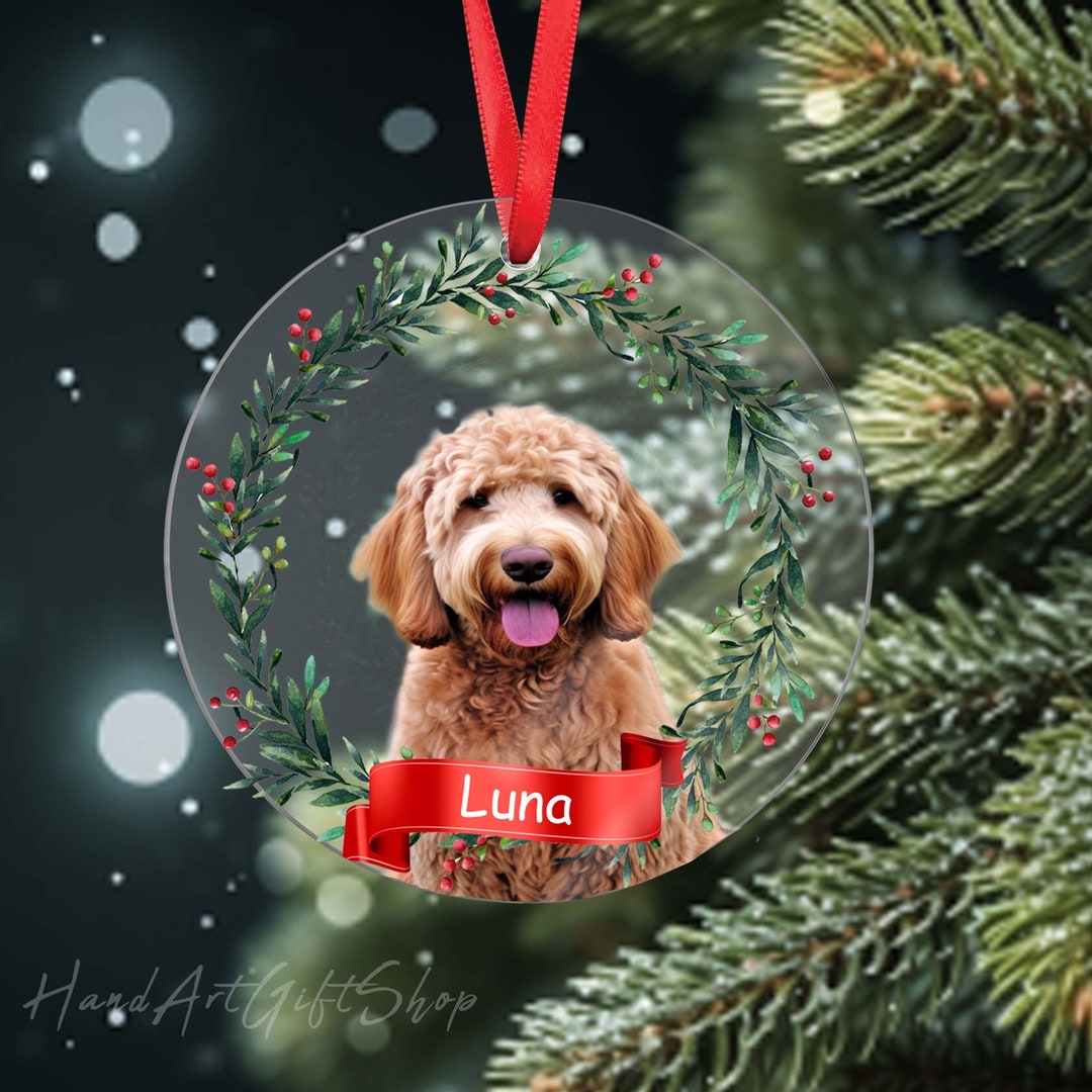 Personalized Golden Doodle Ornament, Custom Goldendoodle Dog Ornament ...