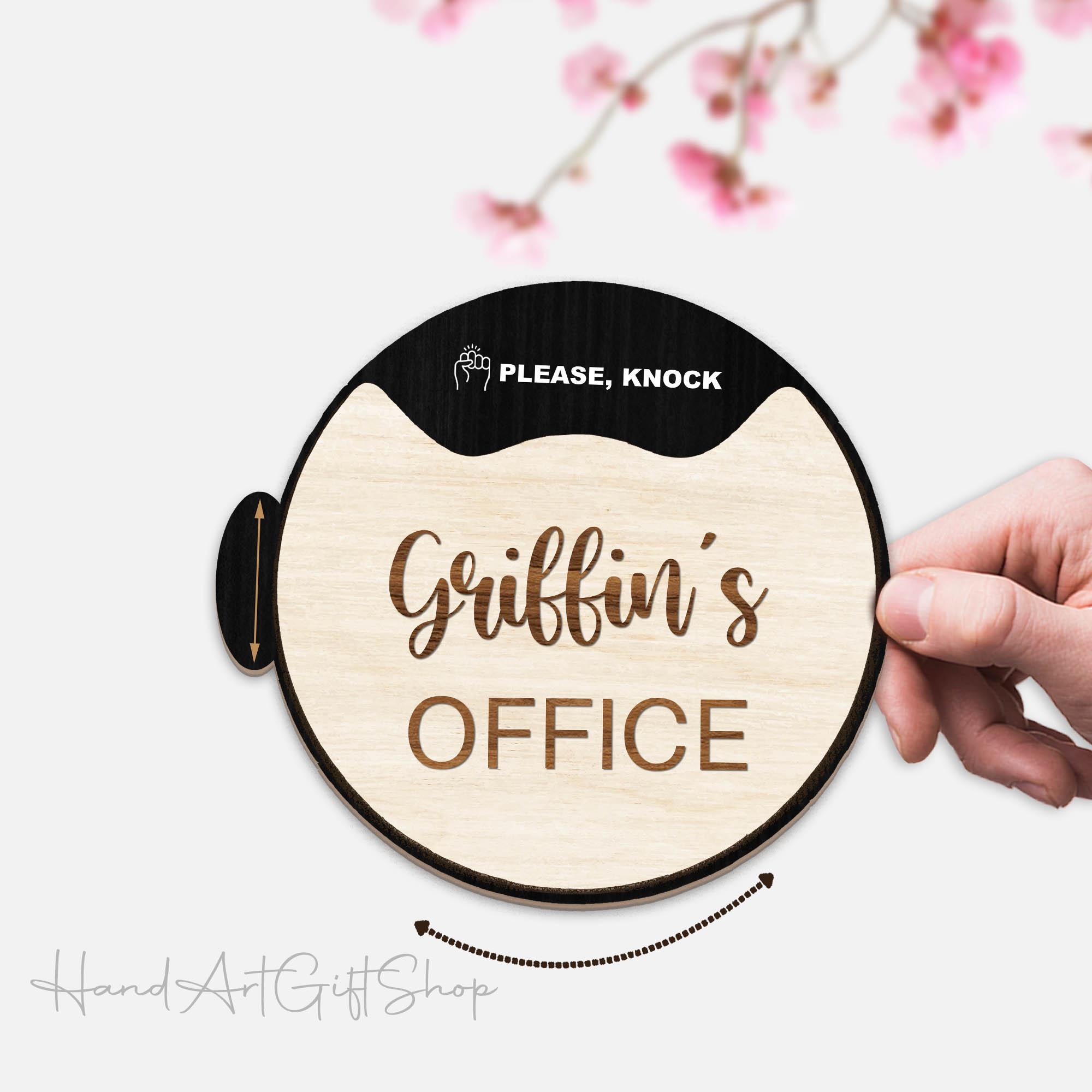 Personalized Door Sign With Rotating Status, Rotating & Spinning Office ...