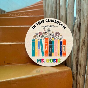 Personalized Teacher Door Sign, Classroom Door Hanger, Teachers ...