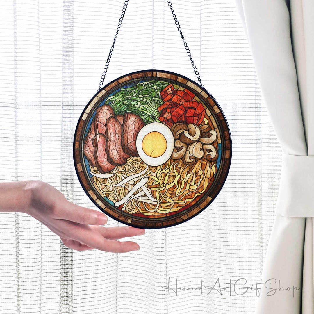 Ramen Stained Glass Suncatcher, Japanese Food Lovers Light Catcher ...