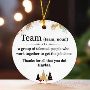 Team Definition Bulk Ornament Appreciation Gifts - Personalized Thank ...
