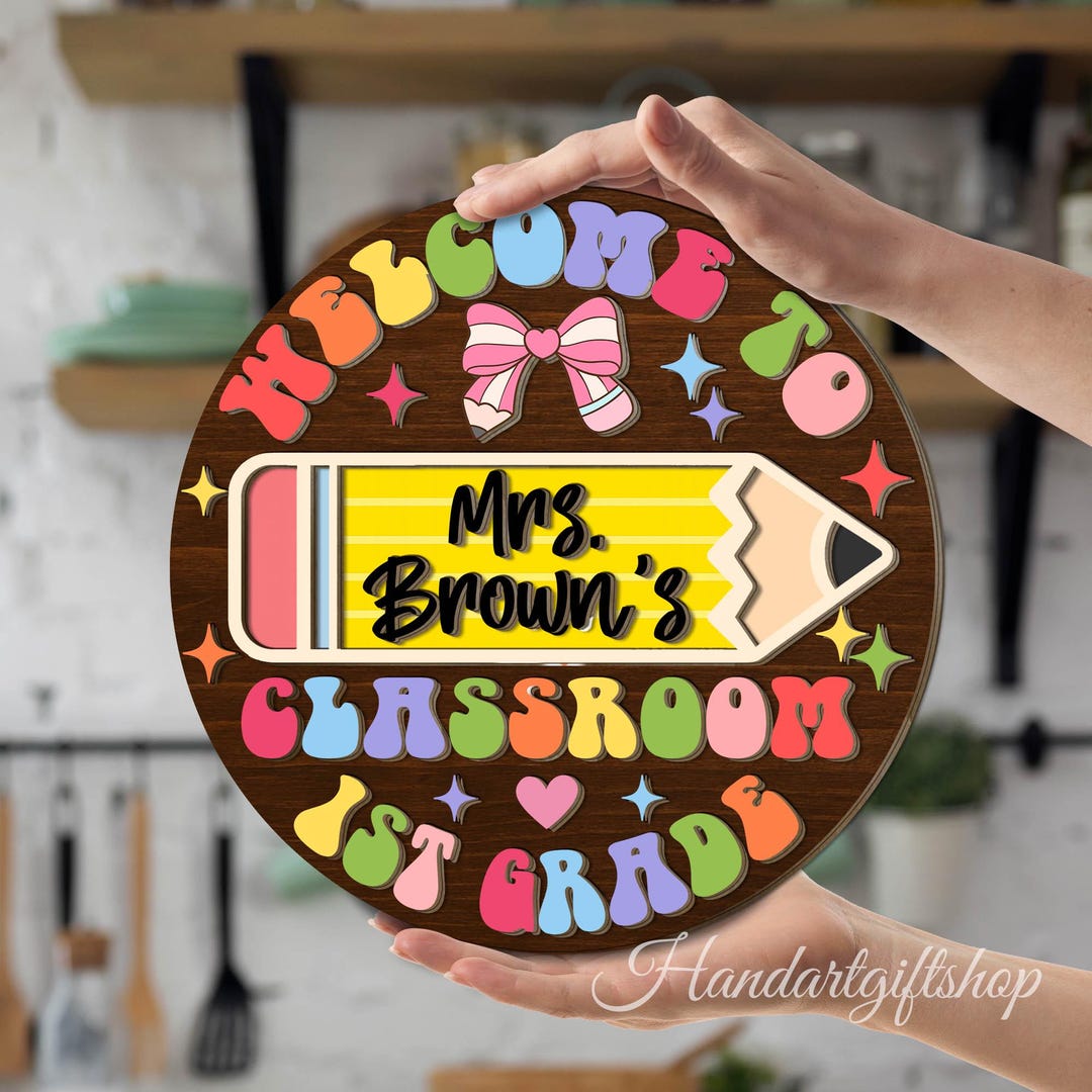 Custom 3D Teacher Door Hanger, Custom Teacher Name Door Sign, Teacher ...