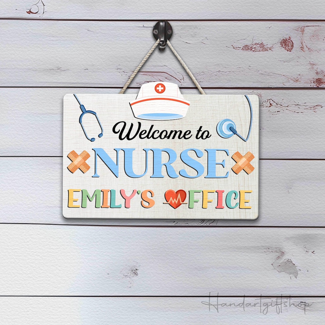 Personalized Nurse Office Door Sign, Nurse Appreciation Gift, New Nurse ...