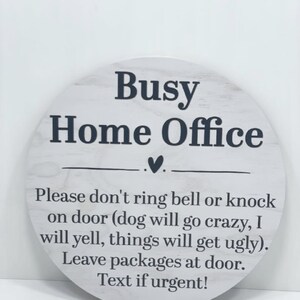 Busy Home Office Door Hanger, Working From Home Door Sign, Please Do ...