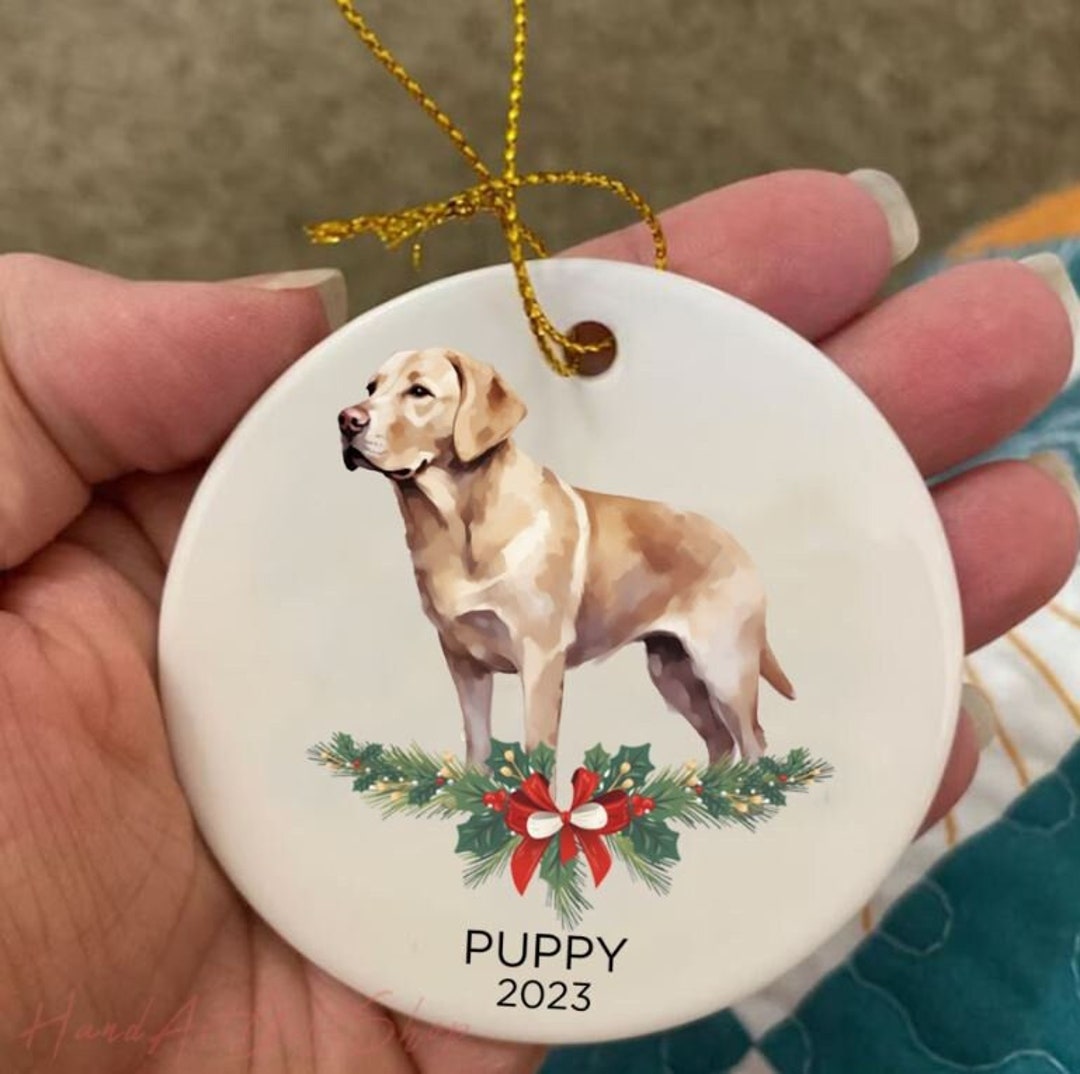 Custom Yellow Labrador Retriever Ornament, Yellow Lab Retriever ...