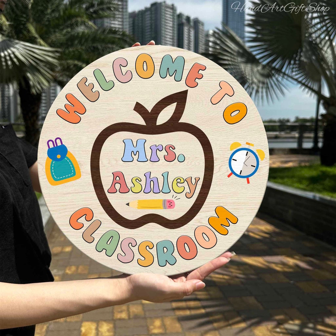 Personalized Teacher Door Sign, Custom Teacher Name Sign, Appreciation ...