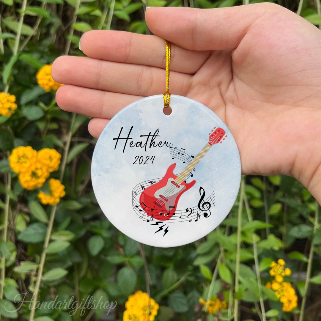 Personalized Electric Guitar Ornament, Custom Guitarist Christmas ...