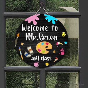 Personalized Art Teacher Hanging Door Sign, Teacher Art Class Sign, Art ...