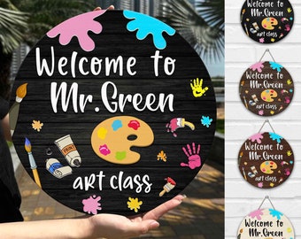 Art Teacher Hanging Door Sign, Art Class Sign, Teacher Door Sign ...