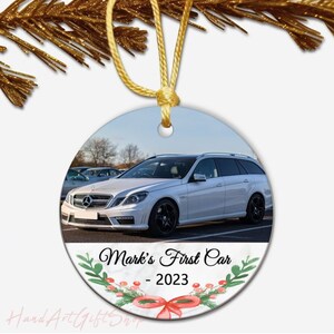 First Car Christmas Ornament, Personalized Photo New Car Ornament 2023 ...
