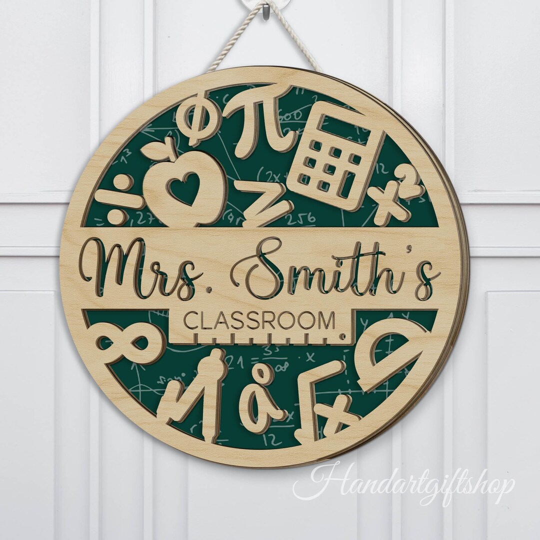 Custom 3D Math Teacher Door Sign, Math Classroom Door Sign, Back to ...
