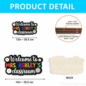 Custom 3D Teacher Name Door Sign Gift, Classroom Welcome Sign, Teacher ...