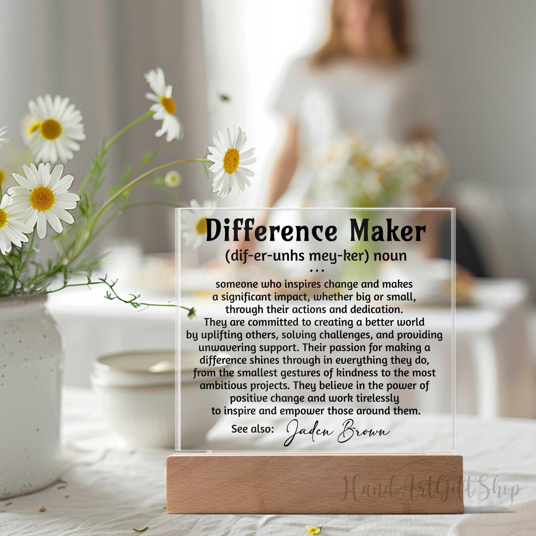 Personalized Difference Maker Gifts, Acrylic Plaque Gifts for ...