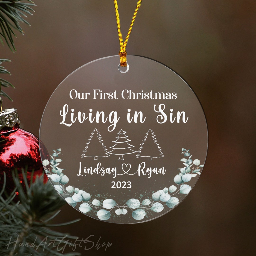 Living in Sin Ornament, Acrylic Ornament First Apartment Gift, Moving ...
