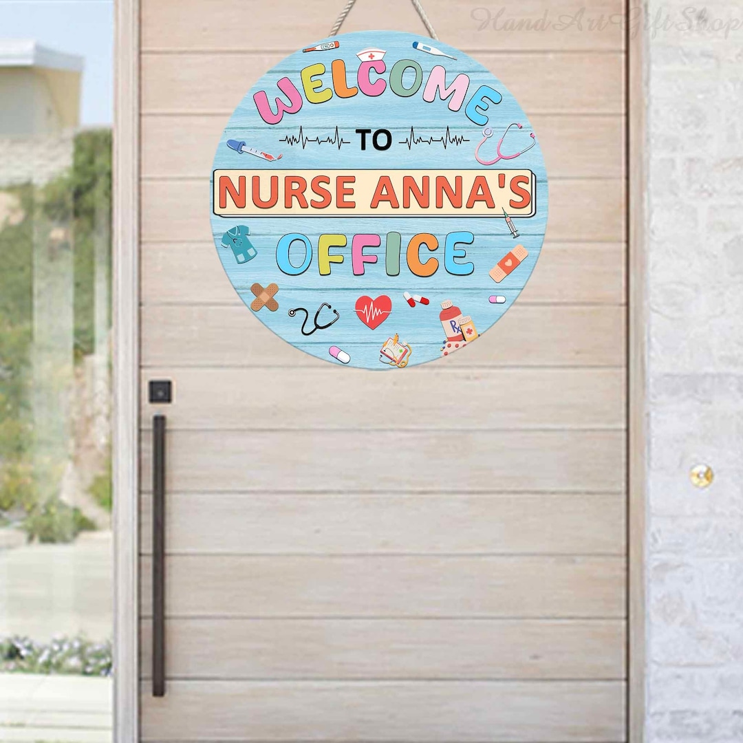 School Nurse Personalized Door Sign, Nurse Door Sign Gift, Custom ...