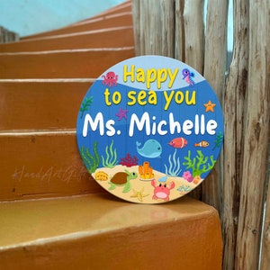 Ocean Sea Themed Classroom Door Sign, Teacher Door Hanger, New Teacher ...
