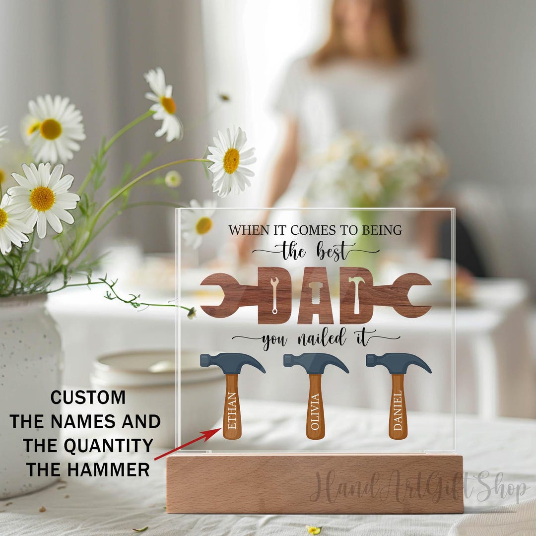 Personalized Fathers Day Gift for Dad, the Best Dad With Kids Name ...