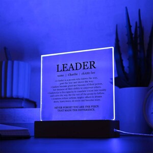 Personalized Leader Definition Plaque, Gift for Leader, Thank You ...