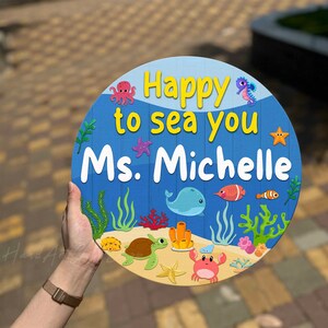 Ocean Sea Themed Classroom Door Sign, Teacher Door Hanger, New Teacher ...