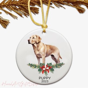 Custom Yellow Labrador Retriever Ornament, Yellow Lab Retriever ...