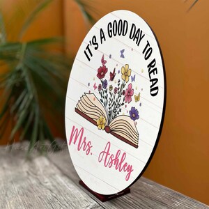 Reading Teacher Door Sign, It's A Good Day to Read Classroom Door ...