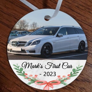 First Car Christmas Ornament, Personalized Photo New Car Ornament 2023 ...
