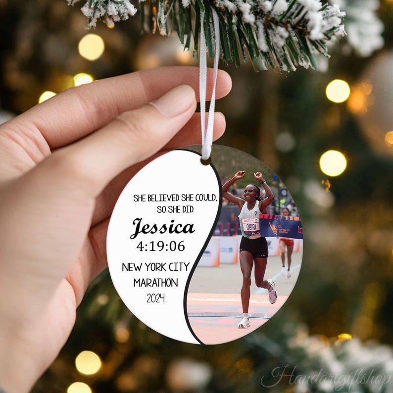 Marathon Runner Ornament, Personalized Running Ornament, Marathon Gift ...