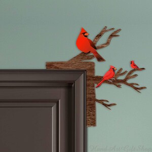 Cardinal Wooden Door Frame Sign/cardinal Door Trim Topper/red Birds ...
