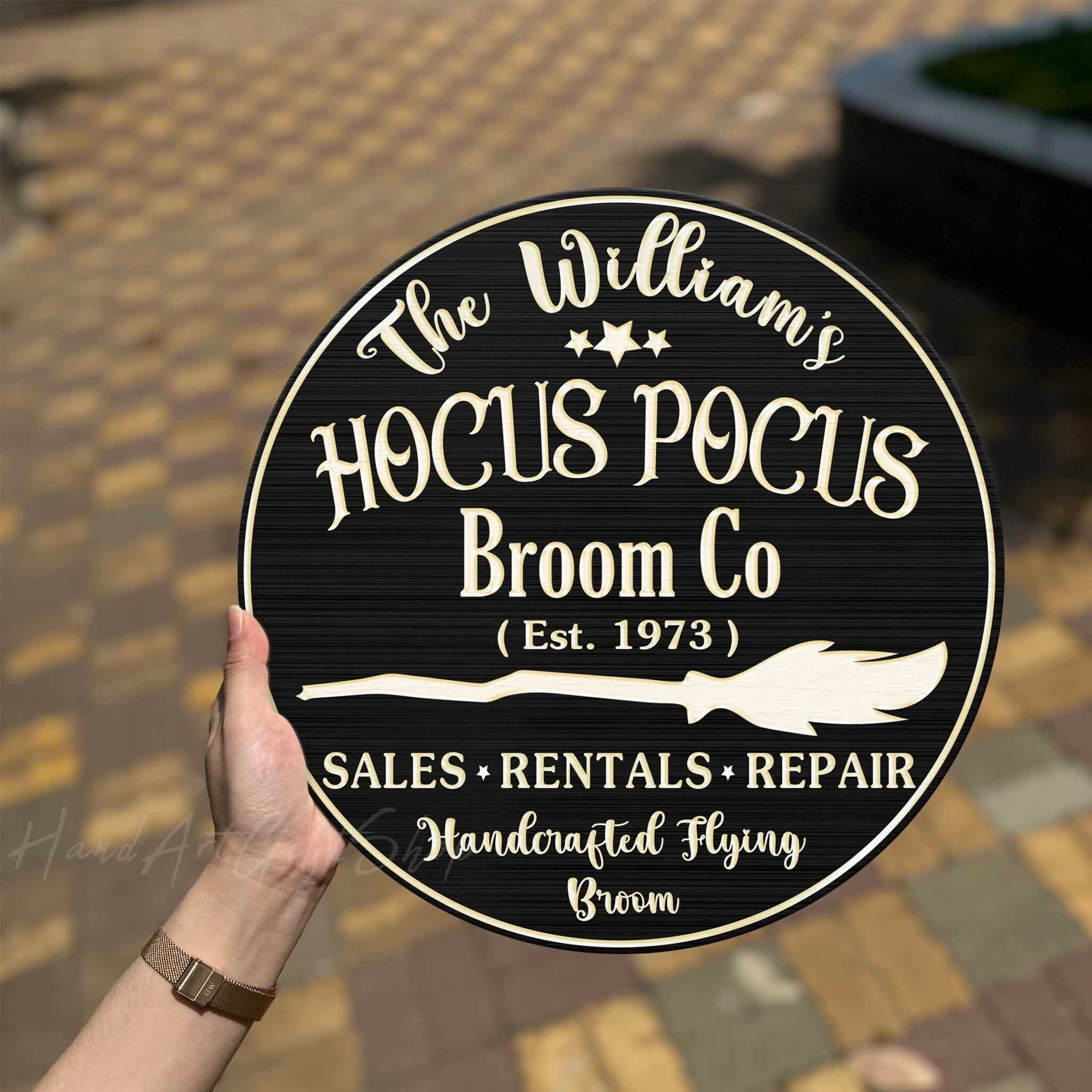 Personalized Hocus Pocus Broom Co Sign Witchy Broom Wall Art - Etsy
