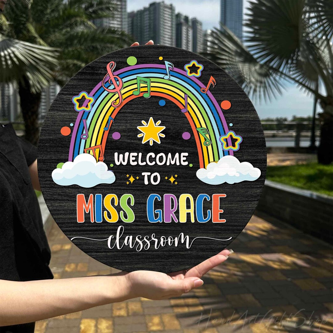 Personalized Music Classroom Sign, Music Teacher Door Sign, Teacher ...