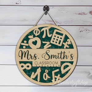Custom 3D Math Teacher Door Sign, Math Classroom Door Sign, Back to ...