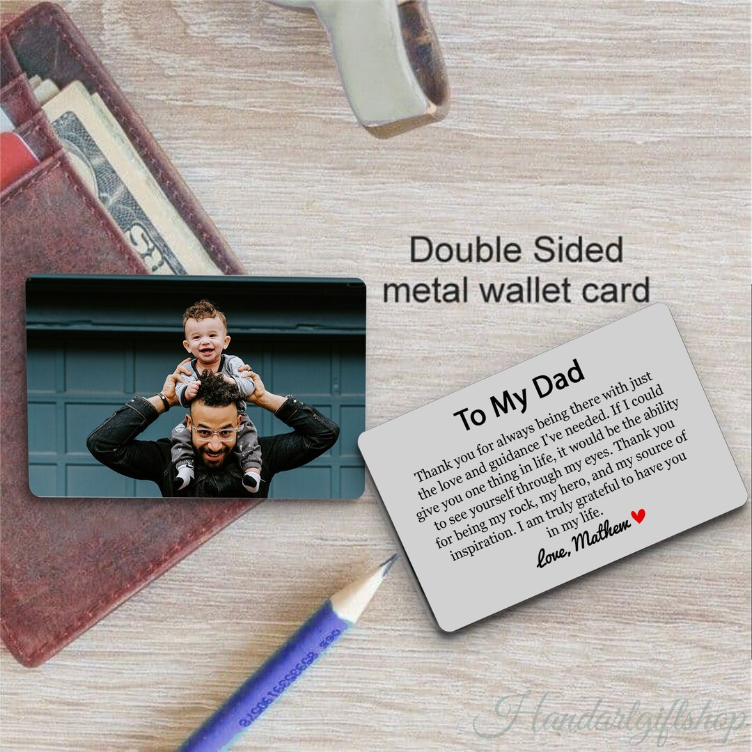 Personalized Wallet Card Gift for Dad/fathers Day Card for Dad From Son ...