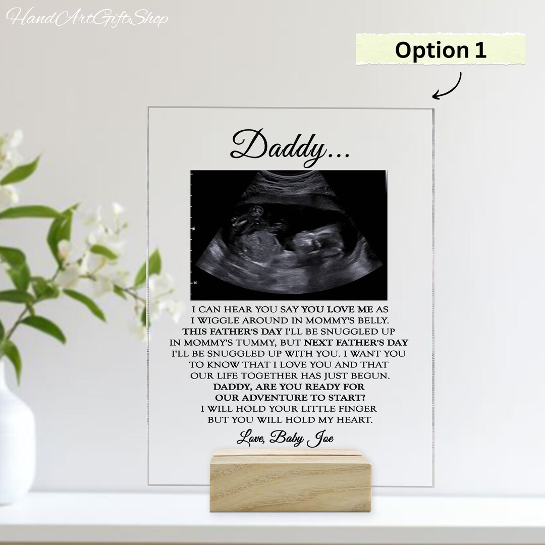 Daddy to Be Sonogram Acrylic Plaque, Expecting Dad Gift Sign ...