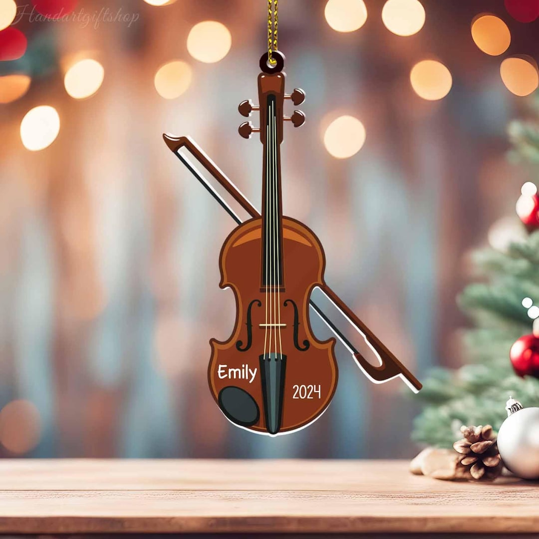 Violin Personalized Music Ornament, Violin 2D Ornaments for Christmas ...