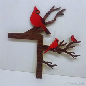 Cardinal Wooden Door Frame Sign/cardinal Door Trim Topper/red Birds ...