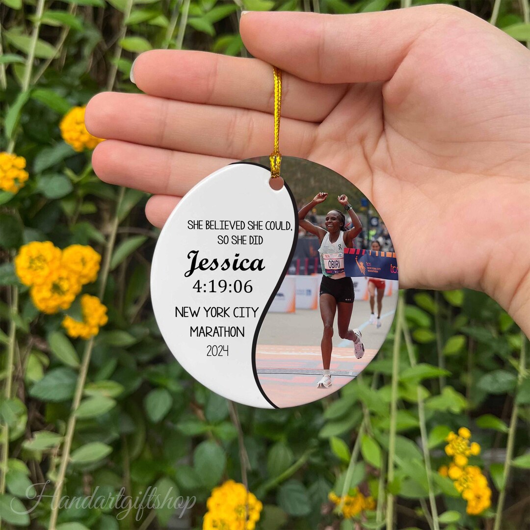 Marathon Runner Ornament, Personalized Running Ornament, Marathon Gift ...