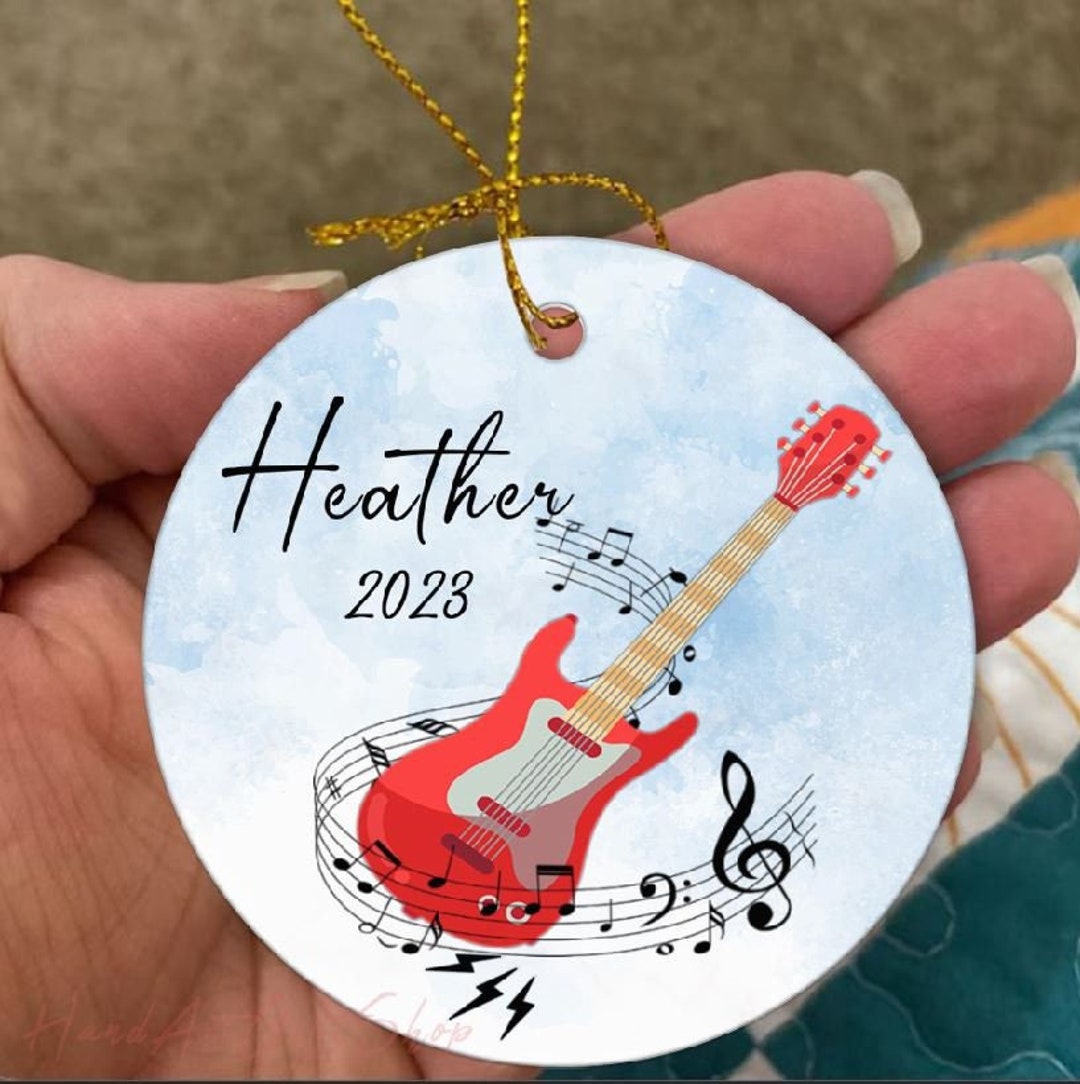 Personalized Electric Guitar Ornament, Custom Guitarist Christmas ...