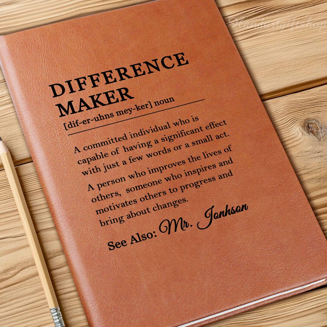 Personalized Difference Maker Journal for Mentor/difference Maker Gift ...